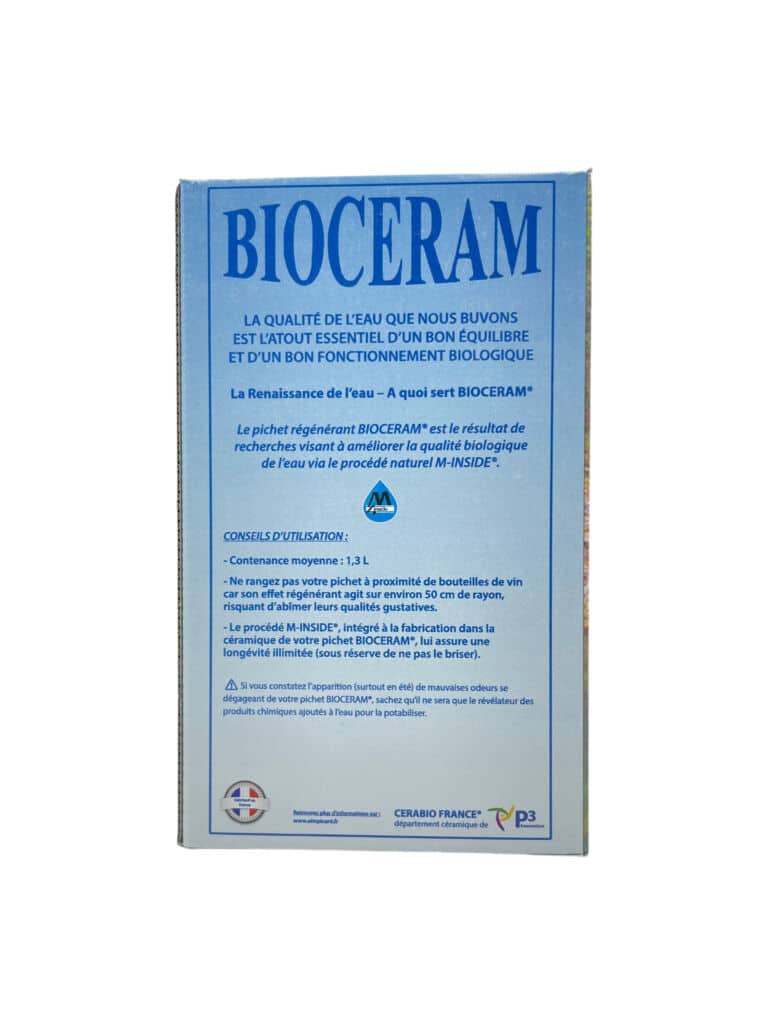 Pichet Bioceram® pour vitaliser, dynamiser votre eau, votre vin, vos jus.